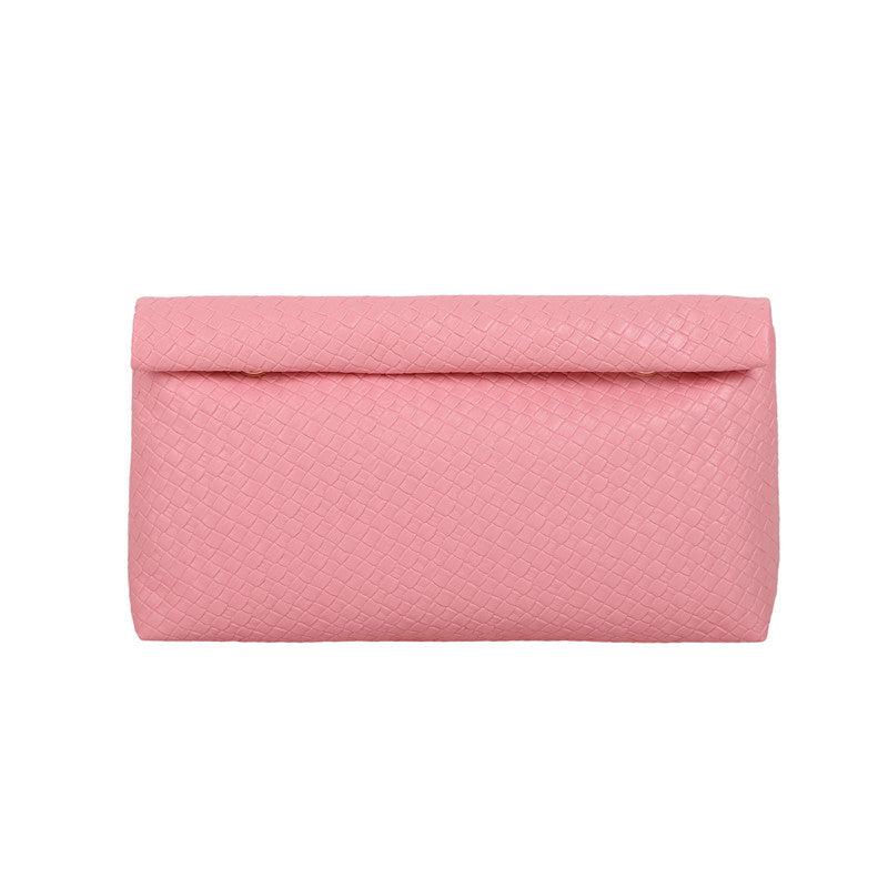 R7 Soft Vinyl Fold over top Clutch in Rose Pink 240 – Runway7