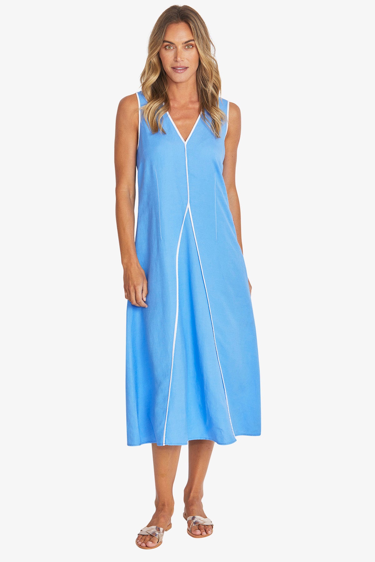 Ping Pong Sarah Dress in Sky/White – Runway7